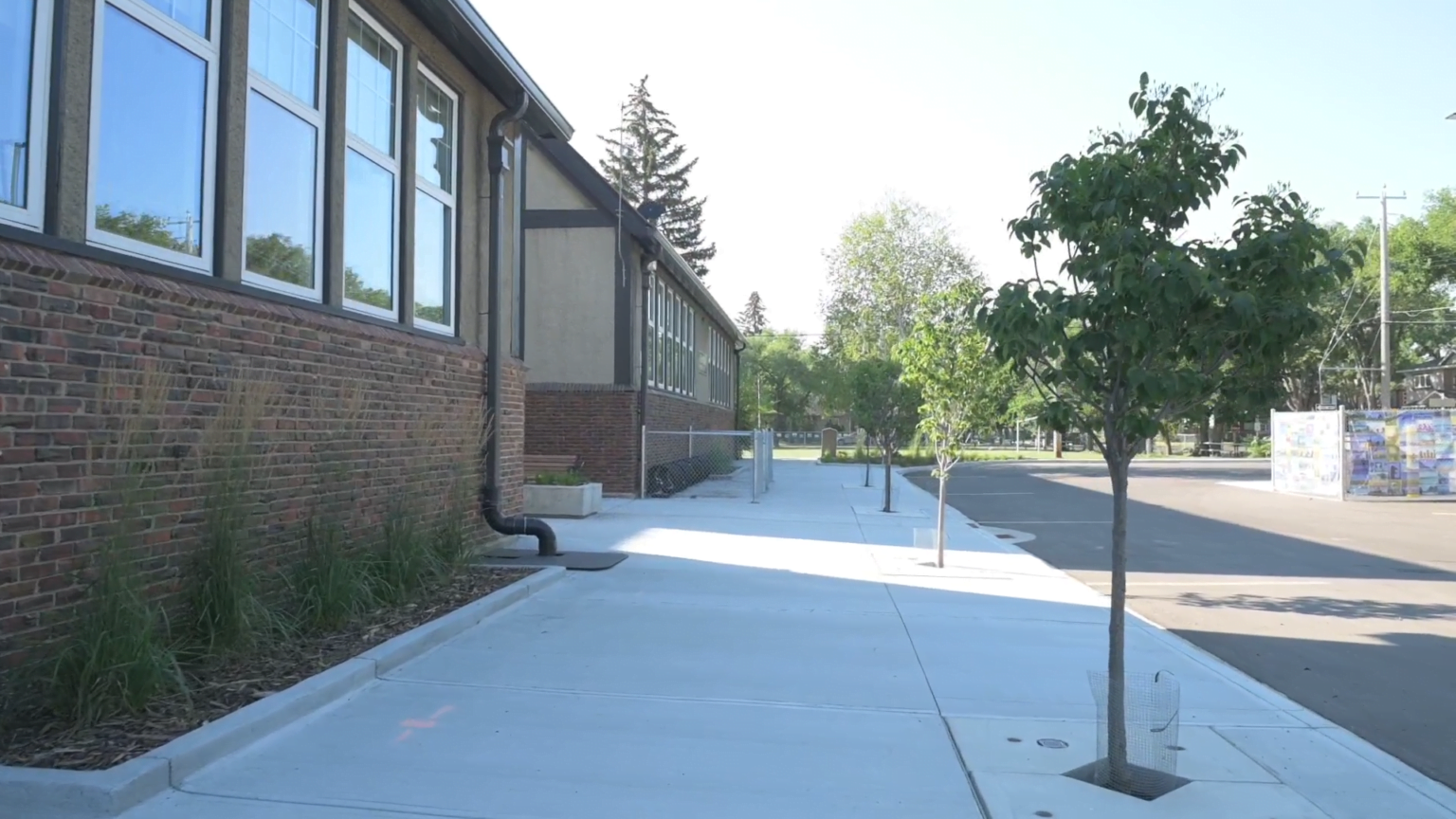 School Lined with Trees to Provide Shade and Stormwater Detention ...